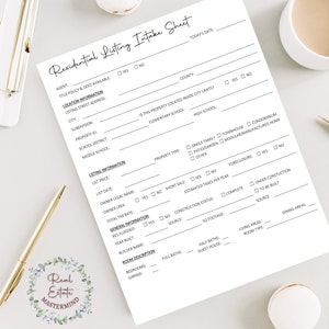 Real Estate Listing Intake Sheet | Printable MLS Form | PDF Download - Etsy