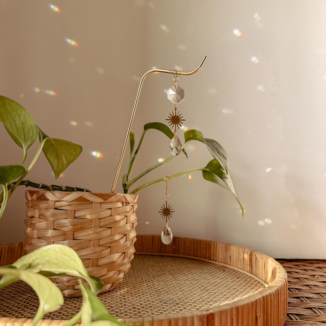 Plant Stake & Vine Charm Set | Sun Catcher | Houseplants Accessories ...