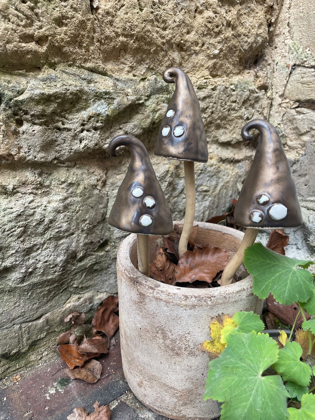 Handmade Ceramic Toadstools: Garden Mushroom Bells, Set of 3 - Etsy UK