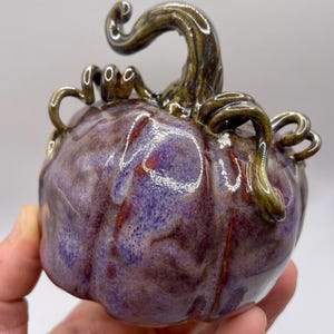 Ceramic Pumpkin, Handmade Pottery Pumpkin, Pumpkin Ornament, Halloween ...