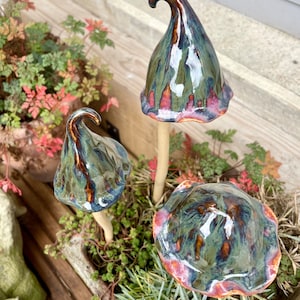 Handmade Set of Ceramic Toadstools for Garden or Home, Christmas Gift ...