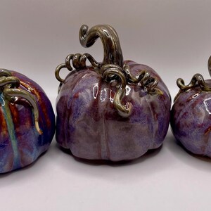 Ceramic Pumpkin, Handmade Pottery Pumpkin, Pumpkin Ornament, Halloween ...