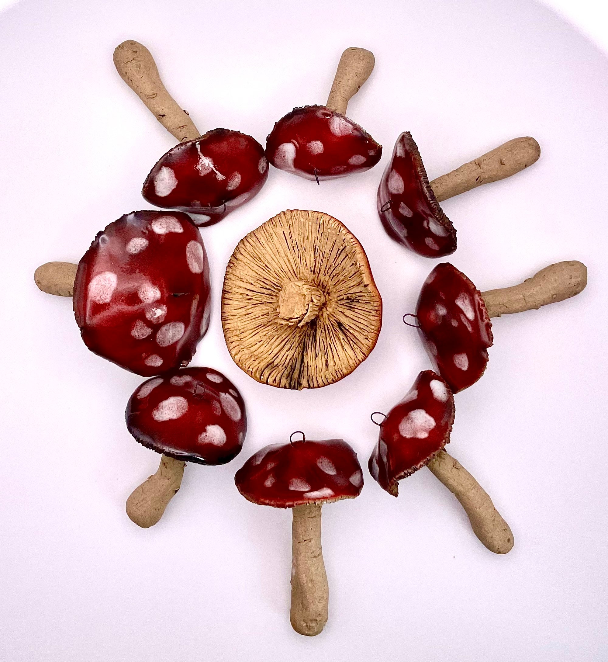 Handmade Ceramic Toadstools Mushrooms Fly Agaric Unusual - Etsy