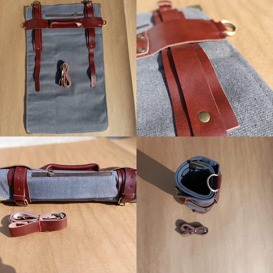 Leather Knife Roll Case, Knife Storage Roll for 10 Knives, Premium ...