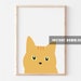 Orange Cat Poster Wall Art Print, Cat Portrait Minimalist Poster ...