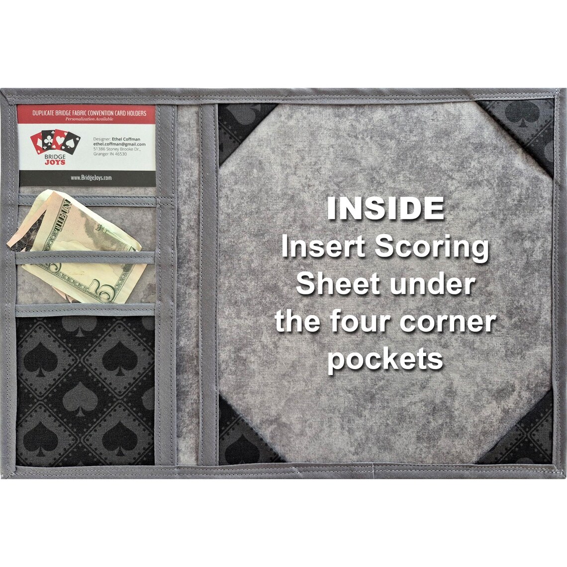 Black Gray Diamonds - ACBL Scorecard Holder - Etsy