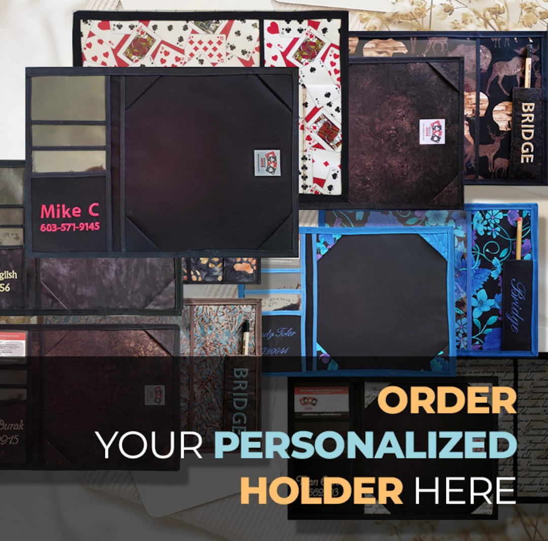 PERSONALIZED Bridge Convention Card Holder - Etsy