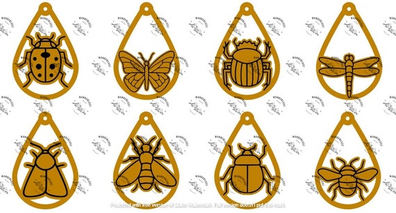Digital SVG File ONLY 8 Teardrop Shaped Bug/insect Earring - Etsy