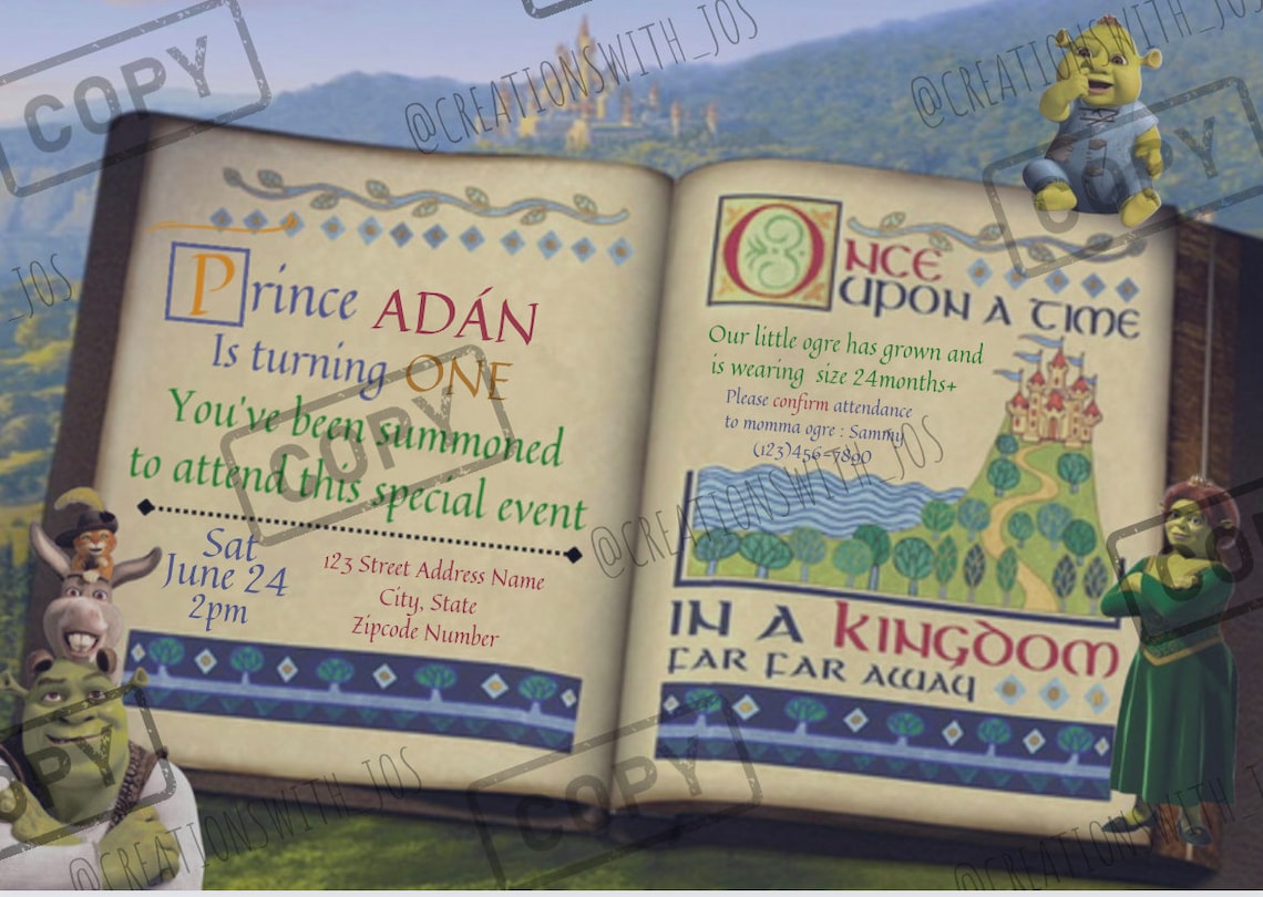 Shrek Invitation - Etsy