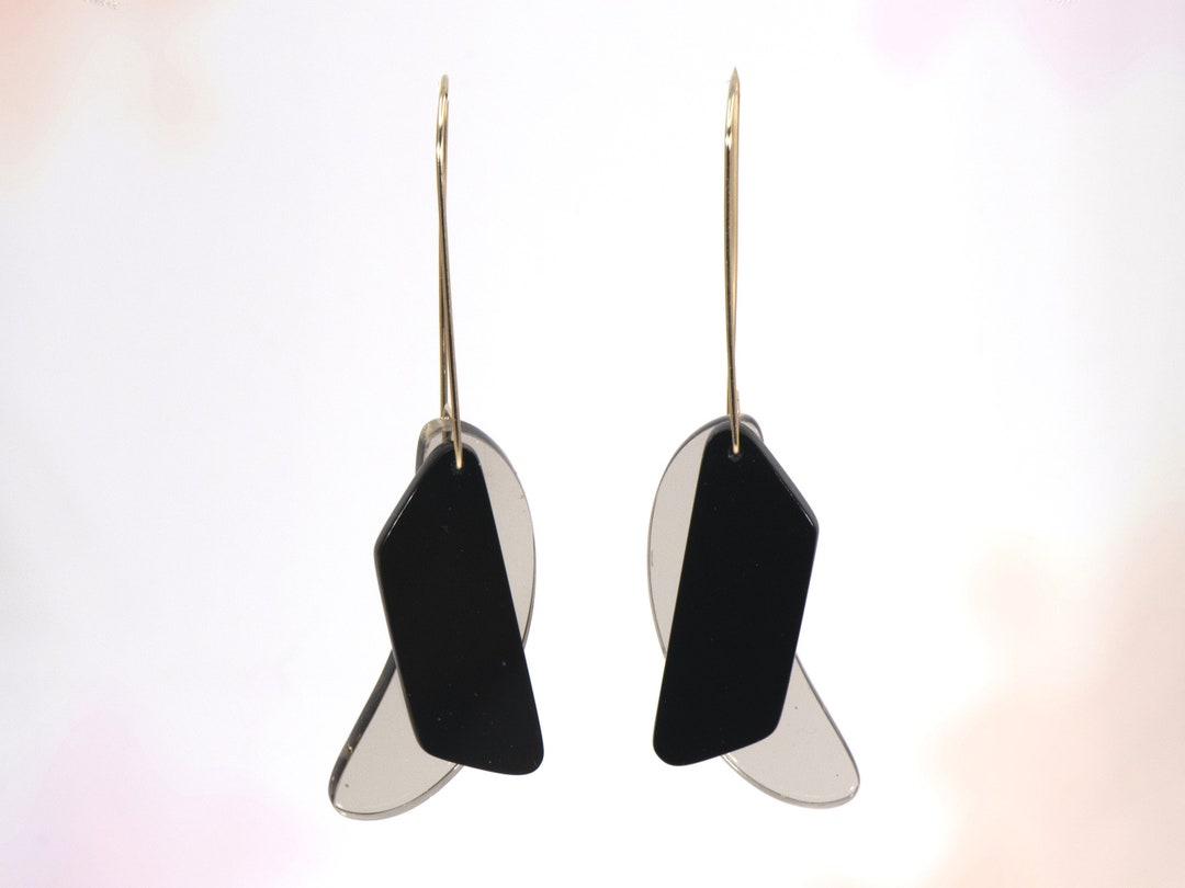 Blobby Light Bronze-black Earrings Dangle Acrylic Earrings - Etsy