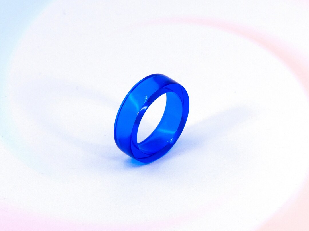 Electric Blue Transparent Ring Acrylic Ring Bold Statement - Etsy Canada