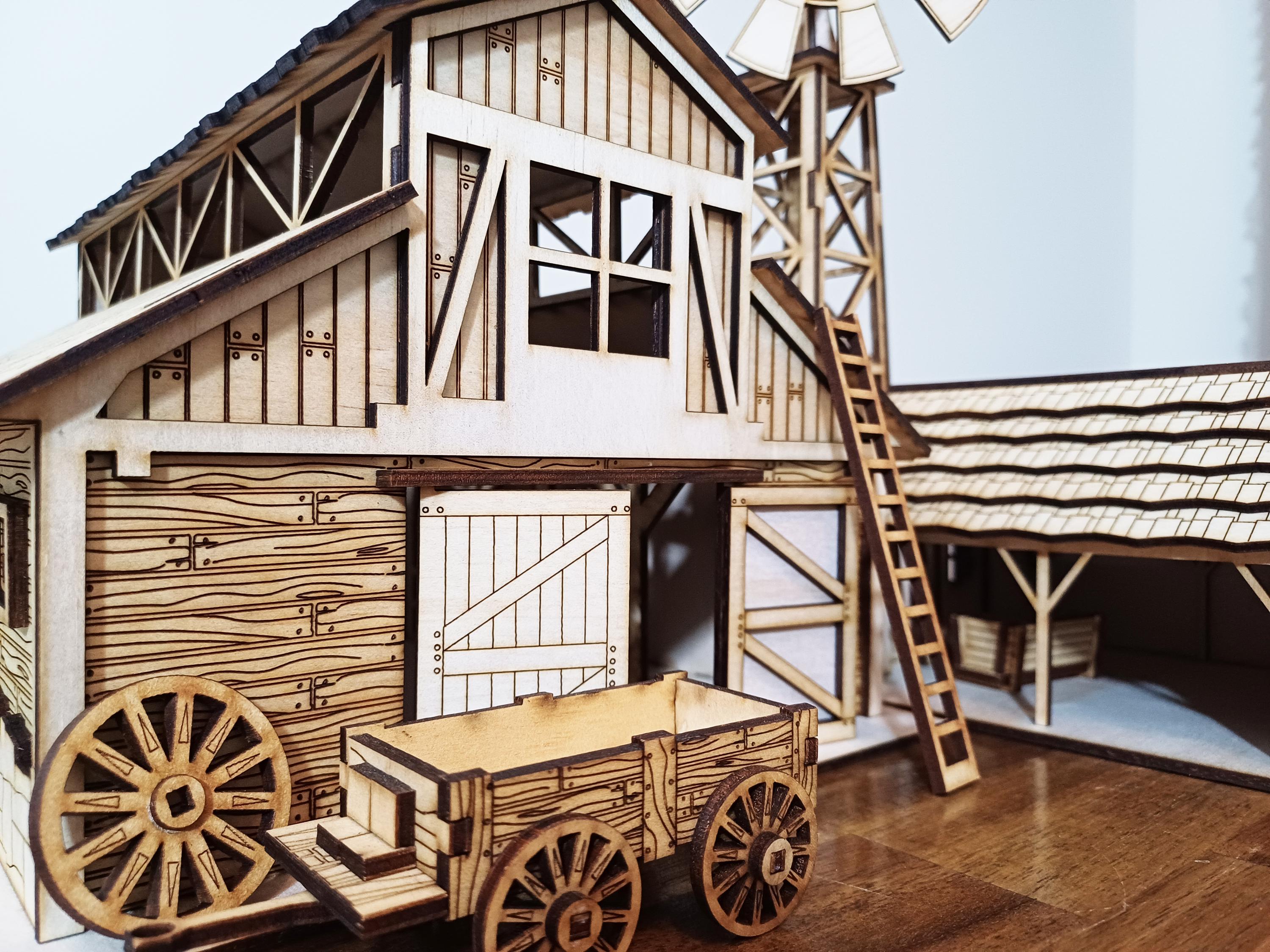 Wild West Wind Mill Farm Stables Granary House Laser Cut Files SVG ...