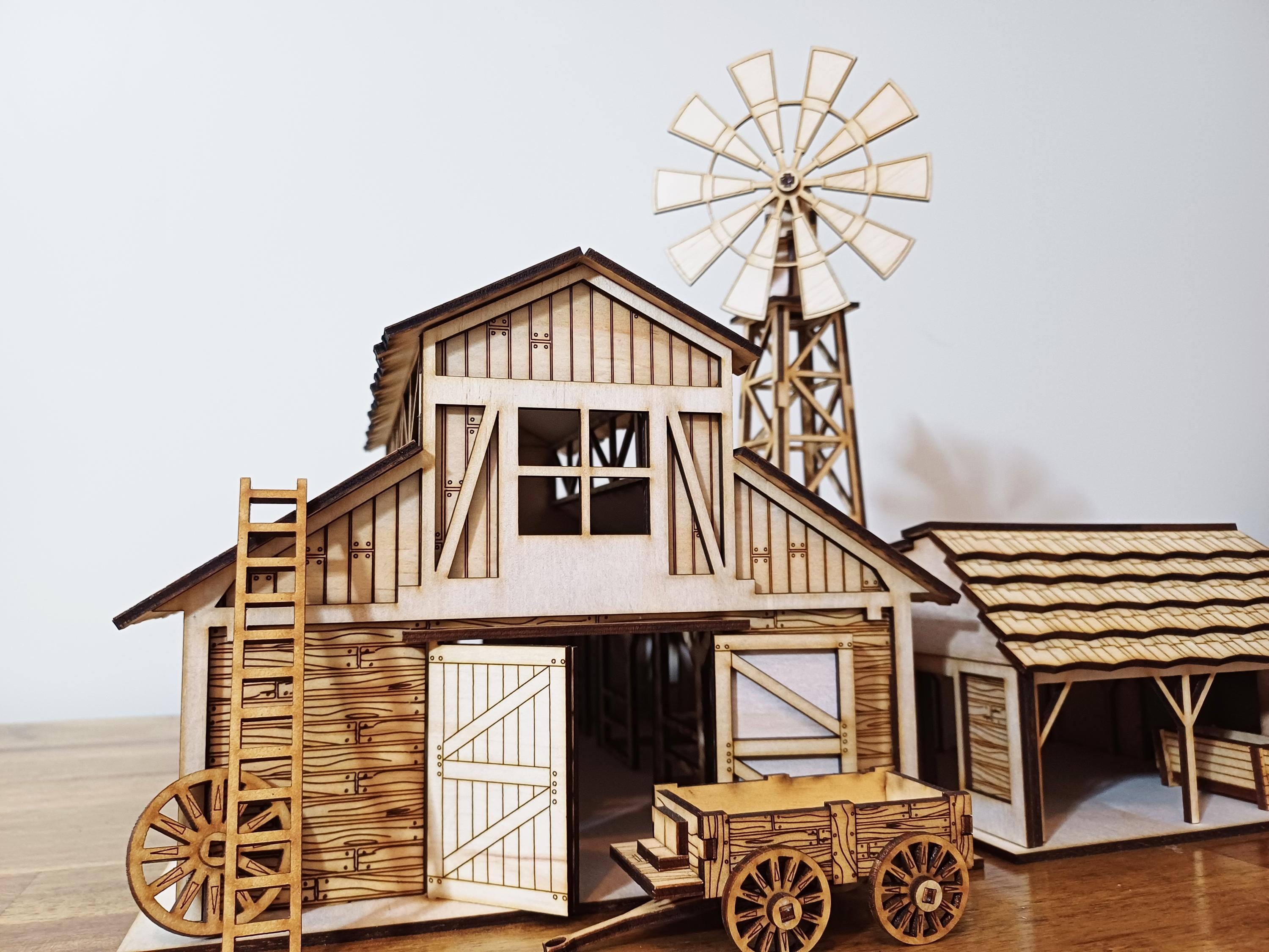 Wild West Wind Mill Farm Stables Granary House Laser Cut Files SVG ...