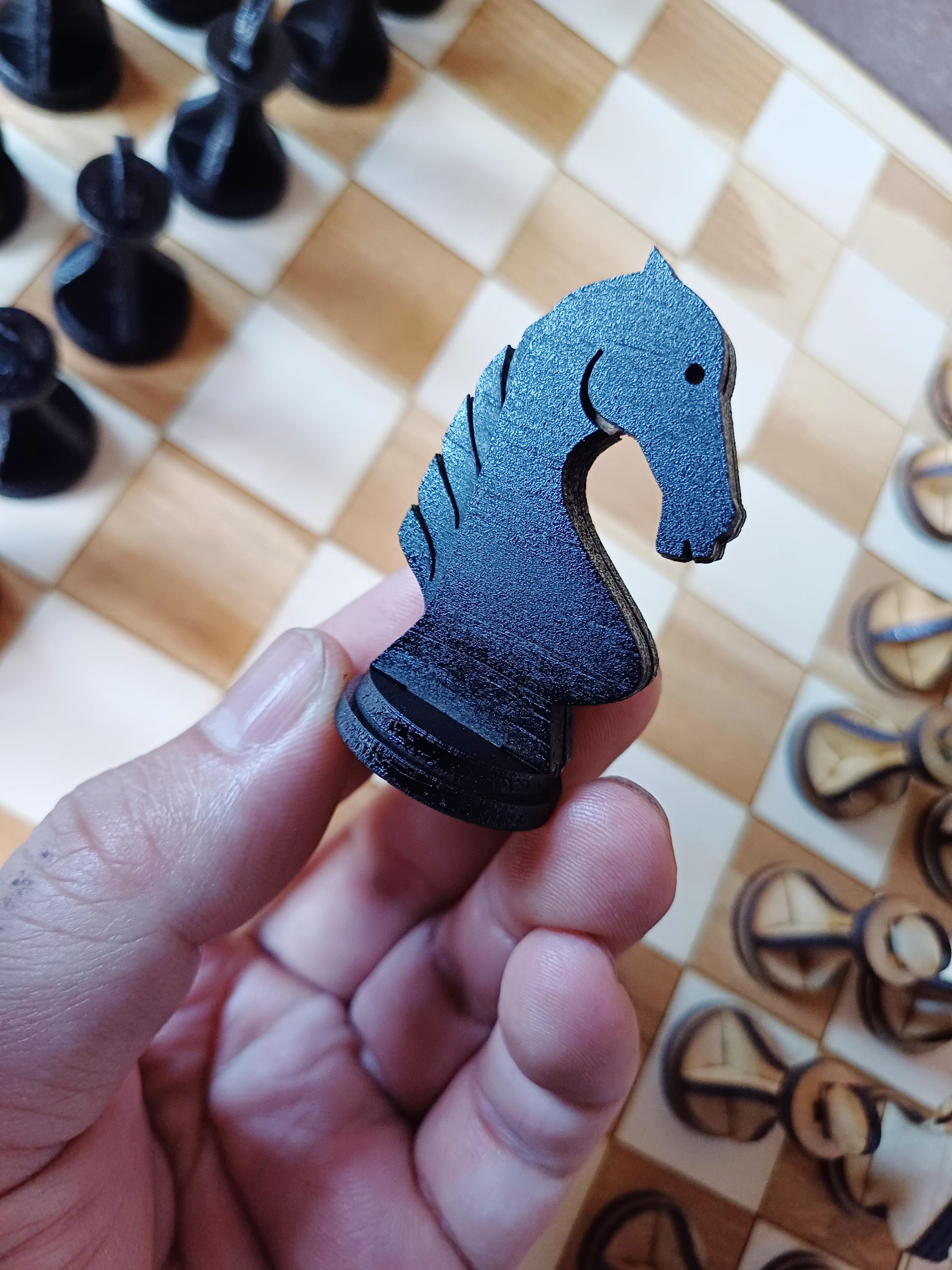 Laser Cut Chess Digital File With Engraved Chessboard 300mm Cut on 3mm ...