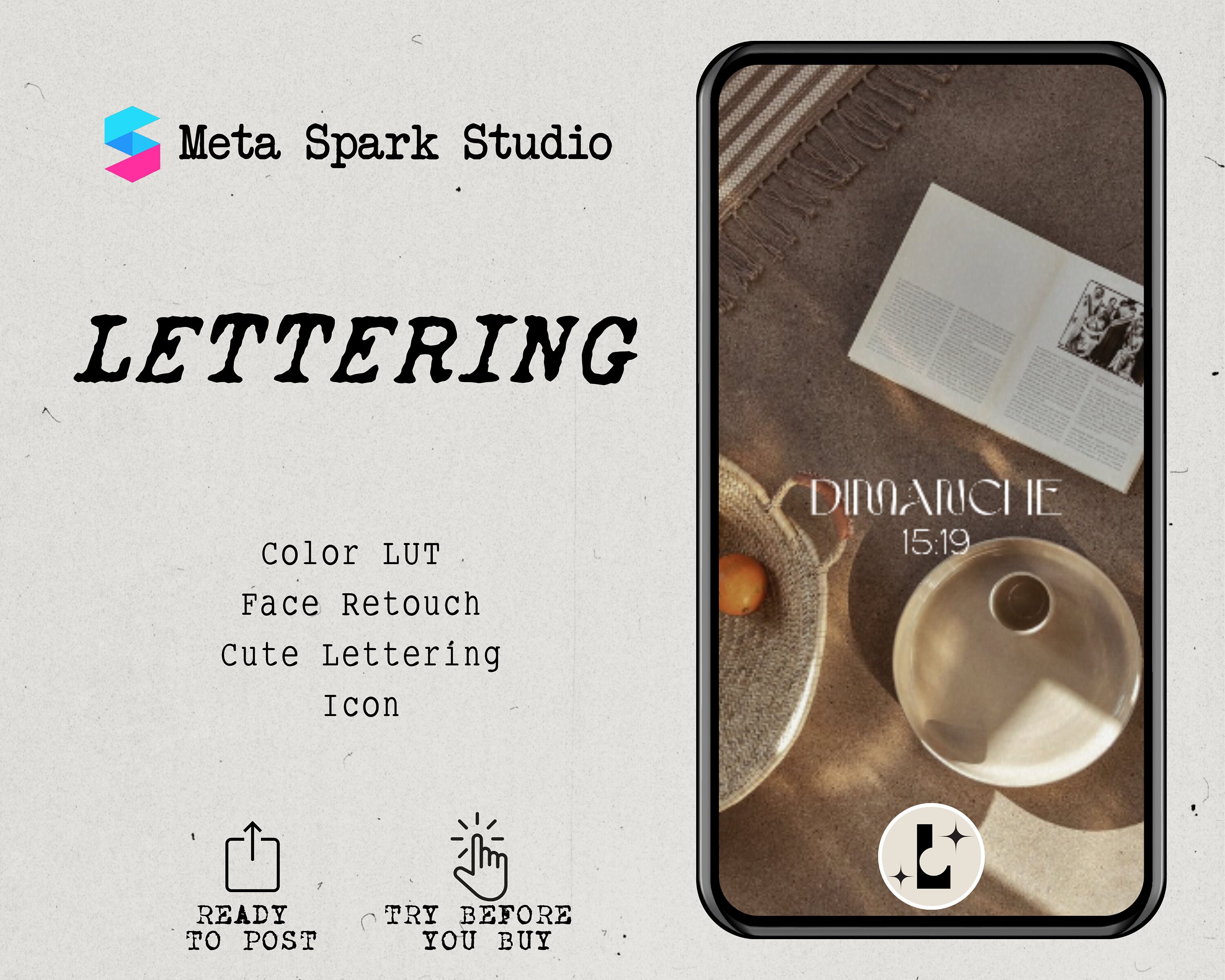 Meta Spark LETTERING Instagram Filter - Etsy