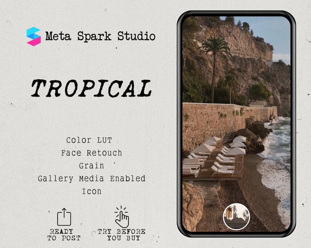 Meta Spark TROPICAL Instagram Filter - Etsy