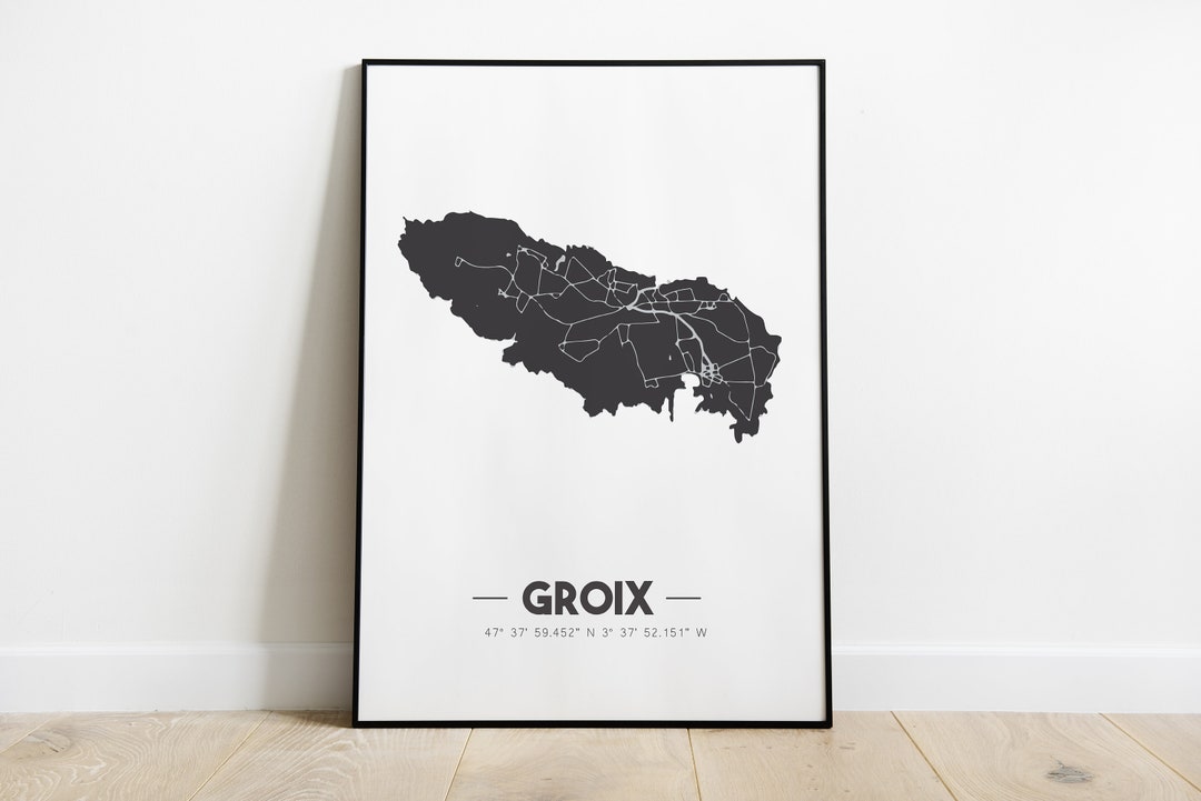 Buy Map of the Island of Groix Groix Minimalist Map Poster Online in ...