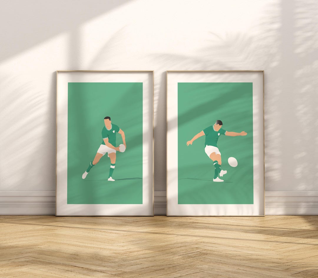 Jonathan Sexton Lot de 2 posters de rugby Affiche Irlande rugby ...