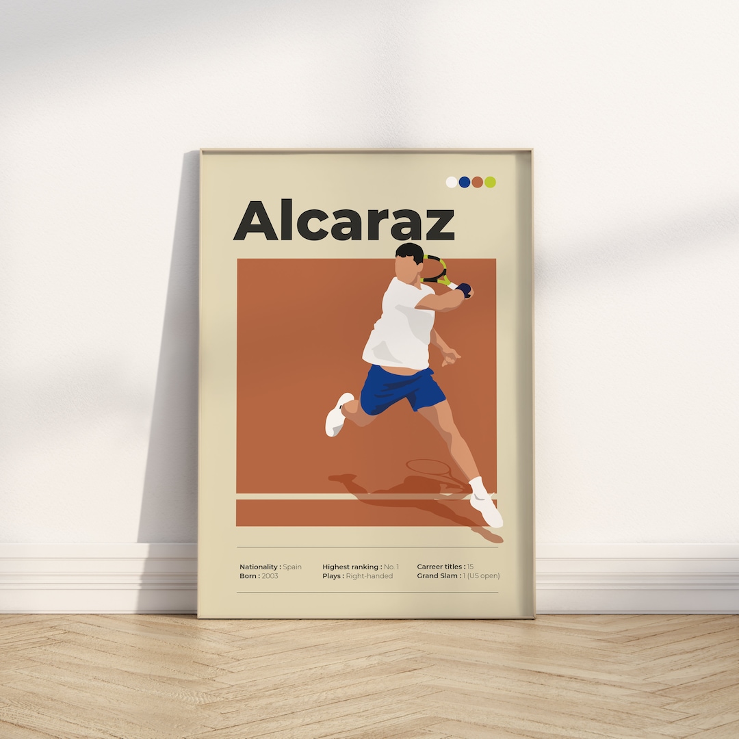 Carlos Alcaraz Poster Minimalist Tennis Poster Alcaraz - Etsy