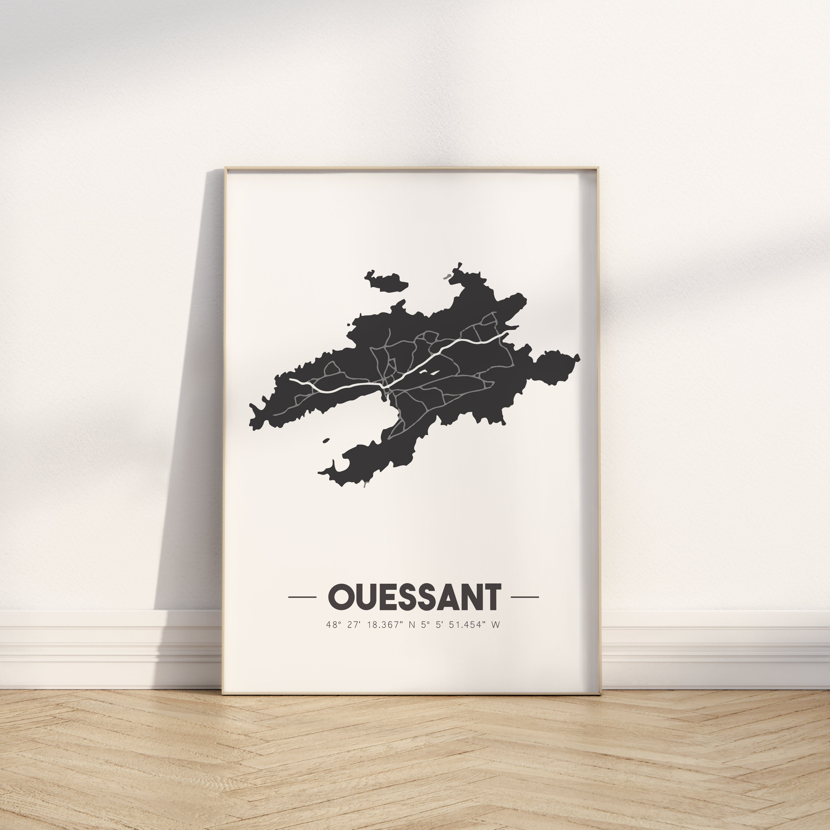Map of the Island of Ouessant Minimalist Map Poster of the - Etsy