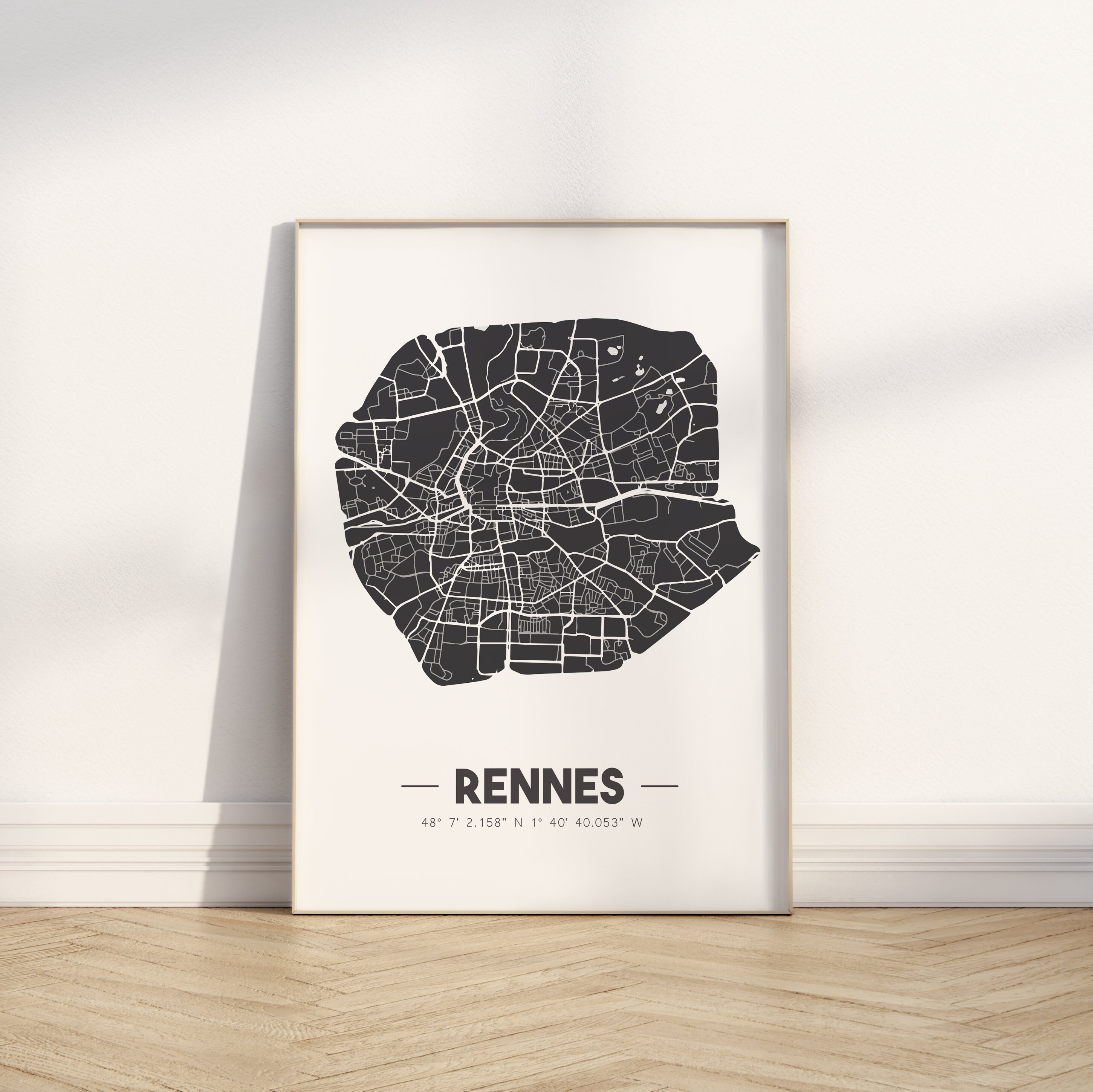 RENNES Digital File to Print Map of the City of Rennes - Etsy UK
