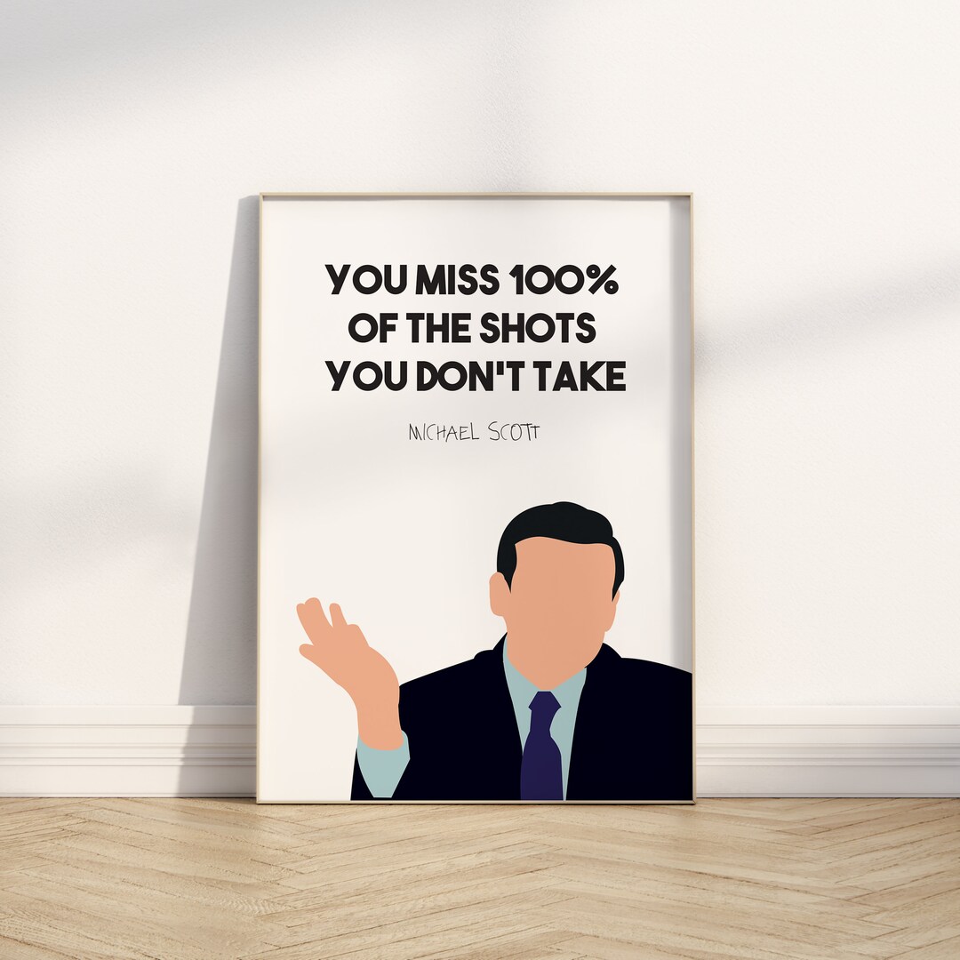 SCOTT SHOT Minimalist Poster Quote Michael Scott Poster the Office TV ...