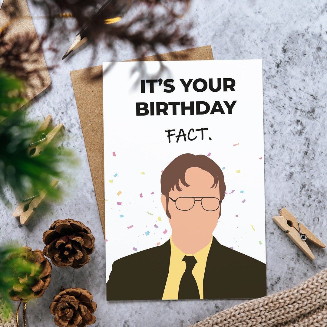 FUNNY CARD Dwight Schrute Birthday Card the Office Funny Greeting Card ...