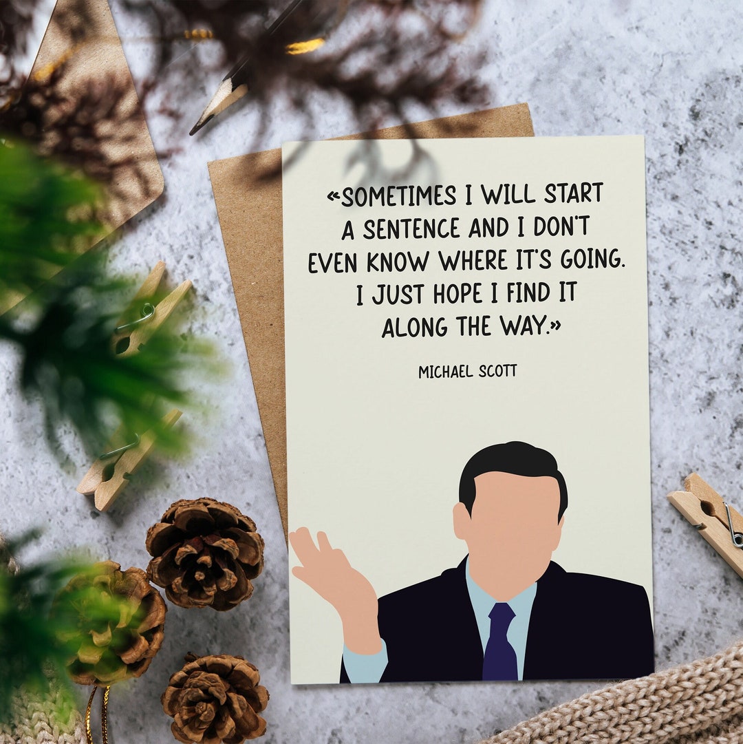 Michael Scott the Office Quote Card Michael Scott Quote Funny Card the ...