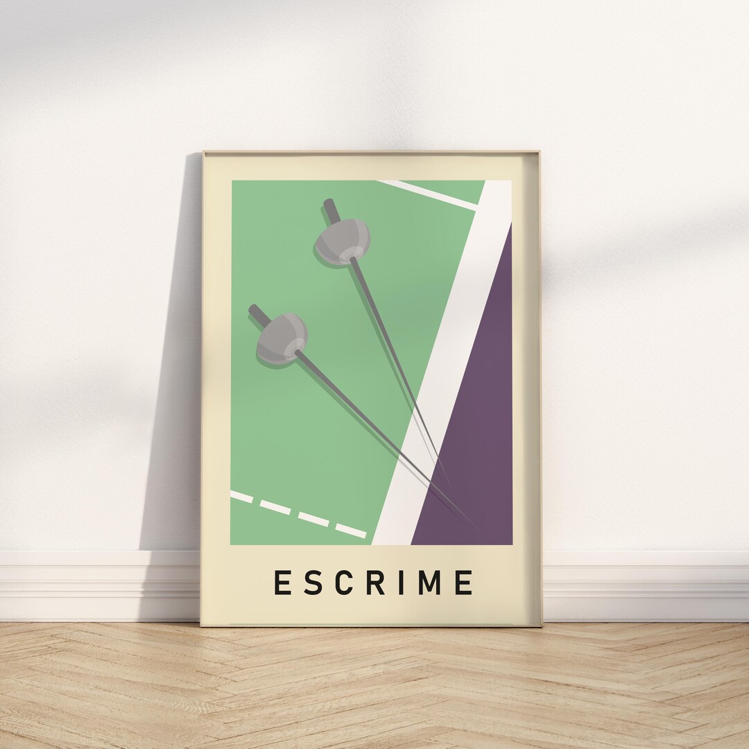 Fencing Poster Minimalist Fencing Poster Olympic Sport Sports Poster ...