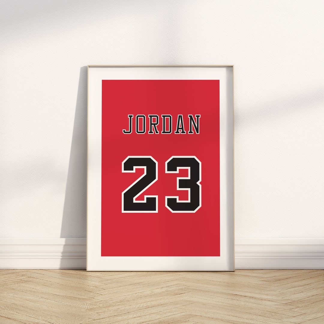 Michael Jordan 23 Jersey Poster Basketball Poster Chicago Bulls NBA ...