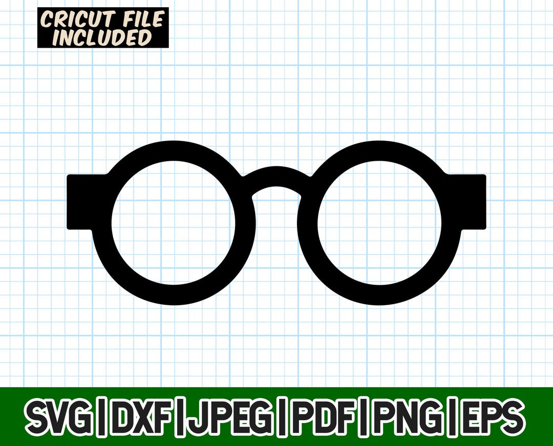 Circle Nerd Glasses Svg,round Glasses SVG Files, Eye Glasses Cut Files ...