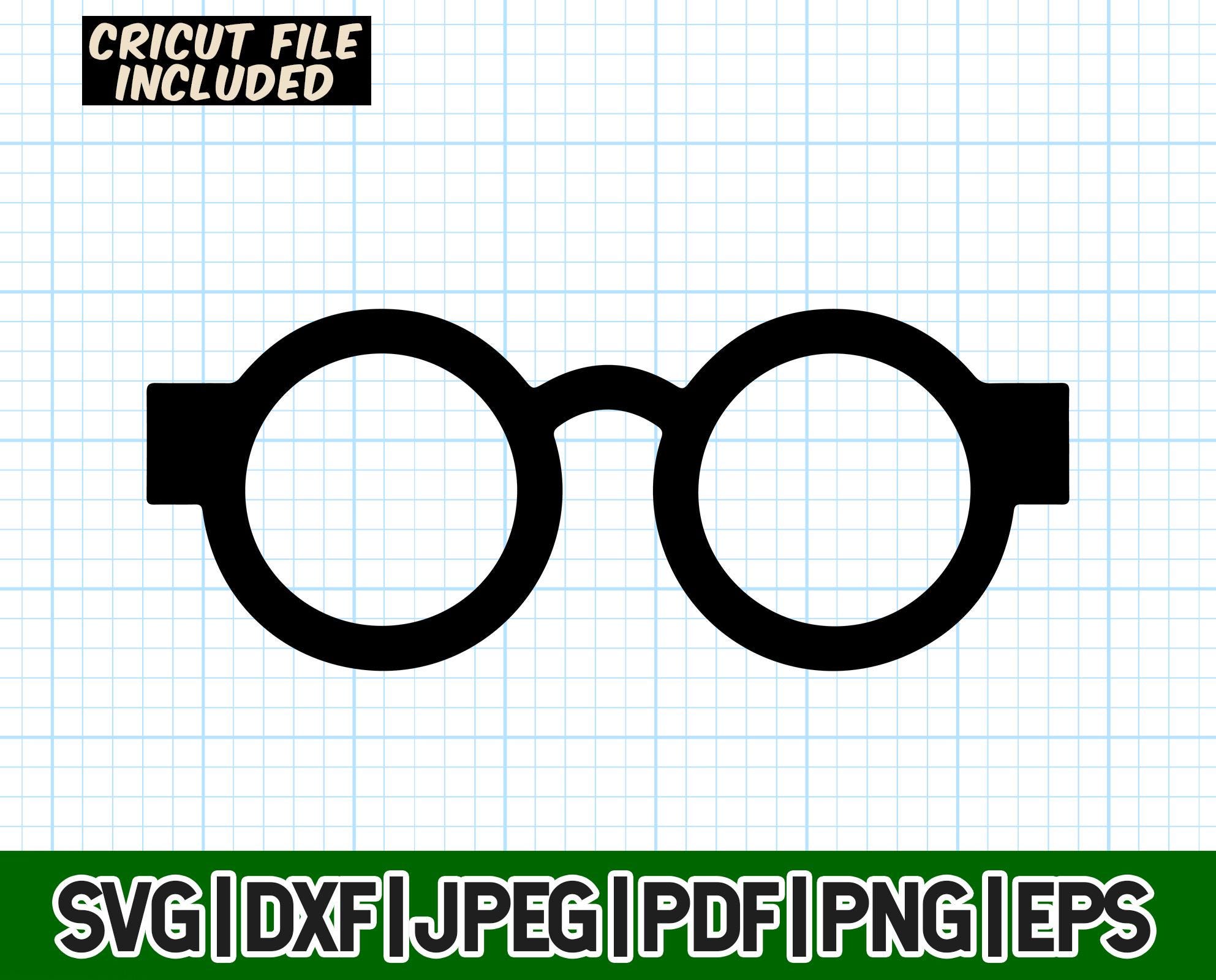 Circle Nerd Glasses Svg,round Glasses SVG Files, Eye Glasses Cut Files ...