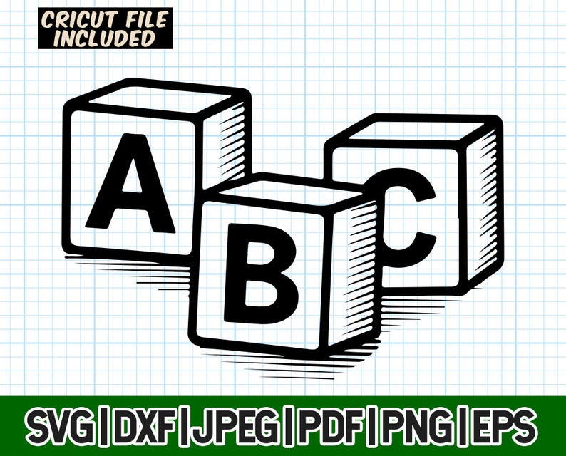 ABC Block SVG File - Etsy