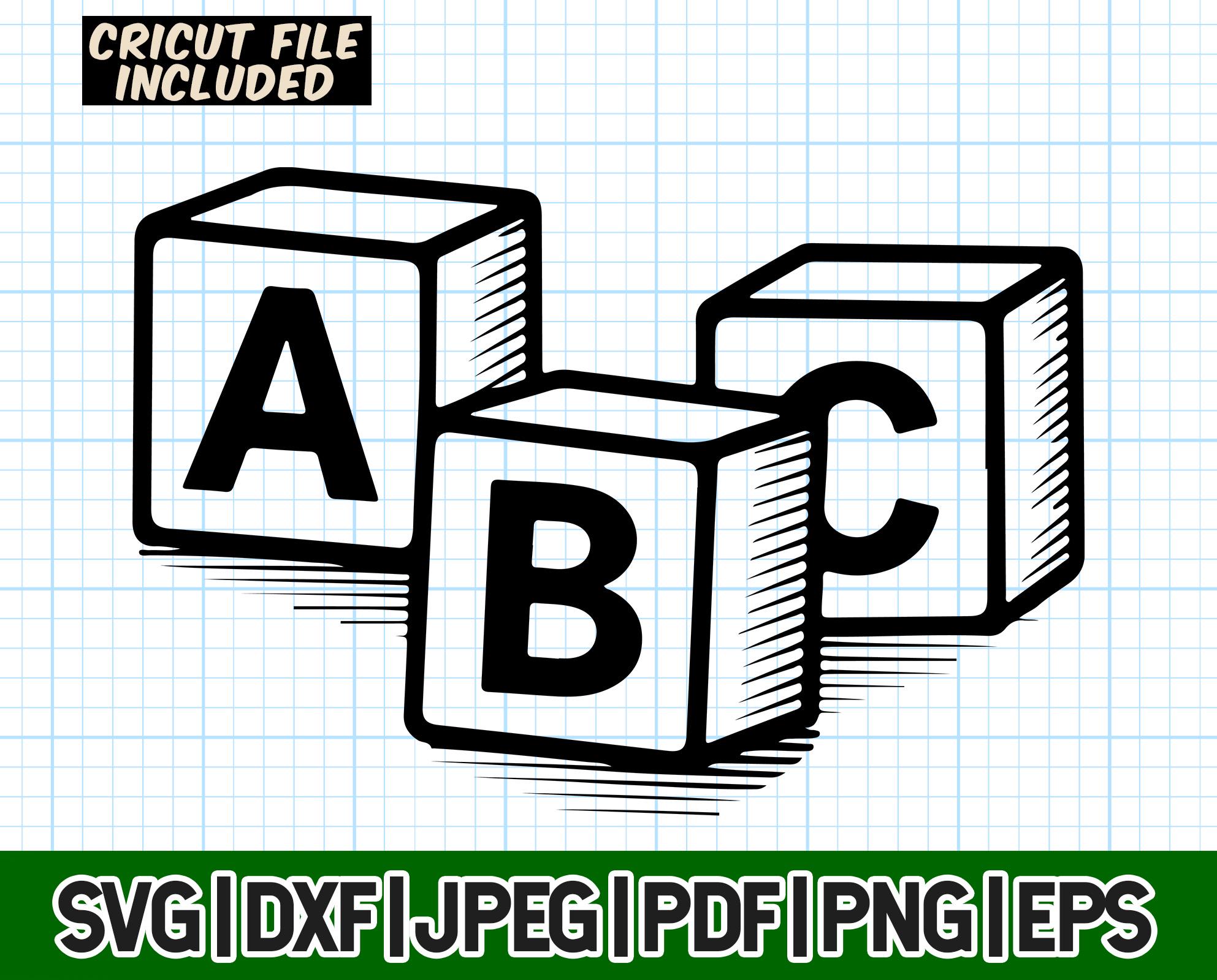 ABC Block SVG File - Etsy
