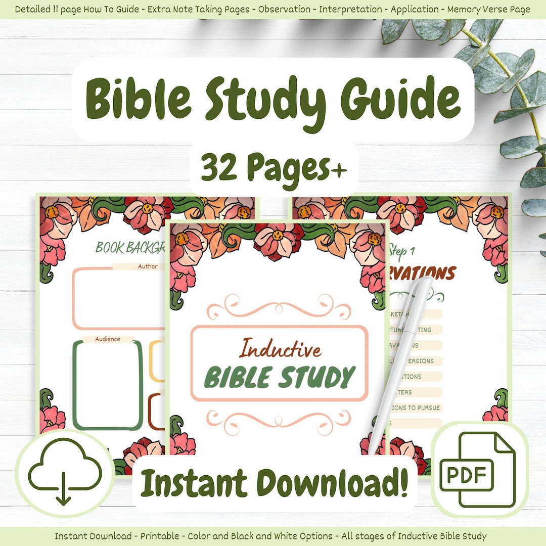Inductive Bible Study Guide, Printable PDF (75 Pages) - Etsy