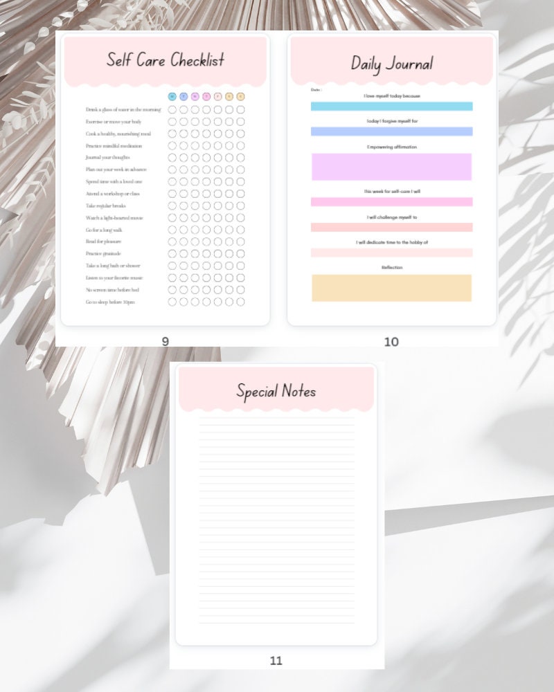 Printable Digital Download Self Care Journal, Planner & Tracker ...