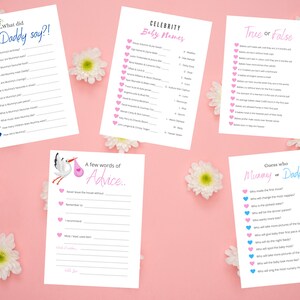 Printable Pink Baby Shower Games INSTANT DOWNLOAD With EDITABLE Text ...