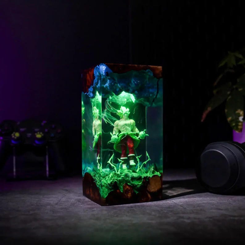 Saiyan Super Hero Resin Lamp, LED Anime Night Light, Premium ...