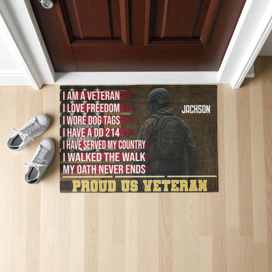 Personalized Veteran Door Mat With Name-proud Veterans Retired Gift ...