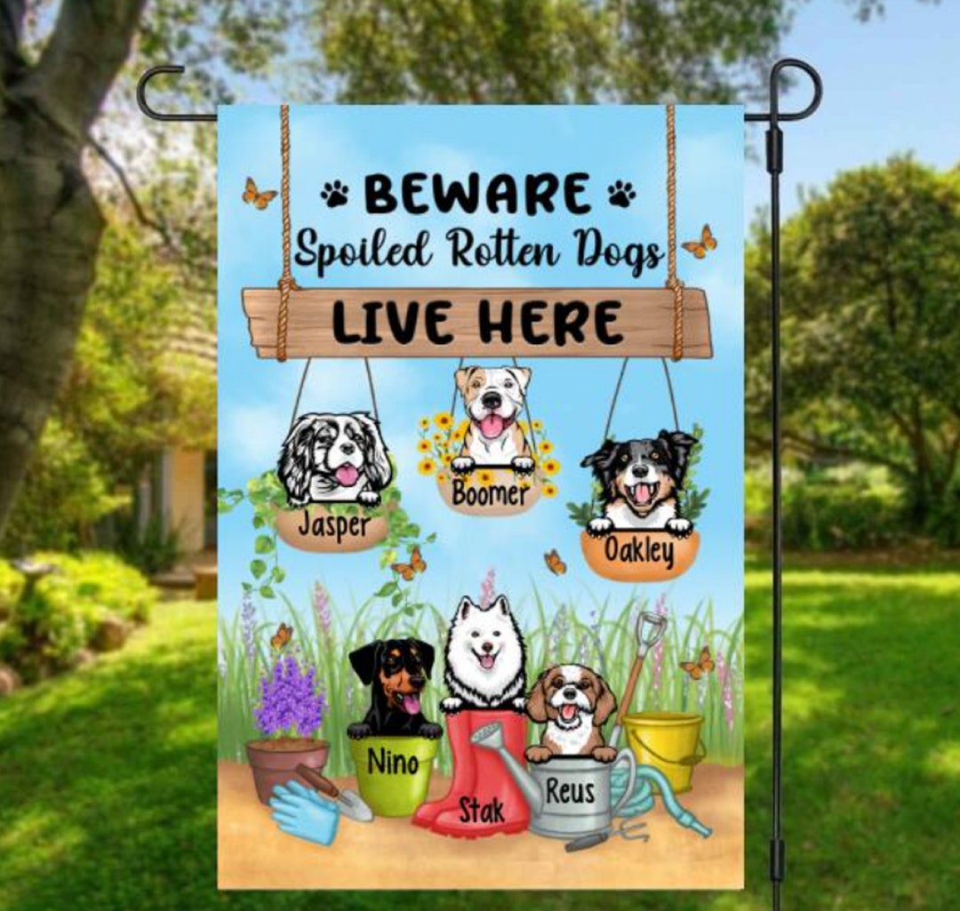 Personalized Dog Flag, Dog Lover Personalized Gift, Spring Garden Flag ...