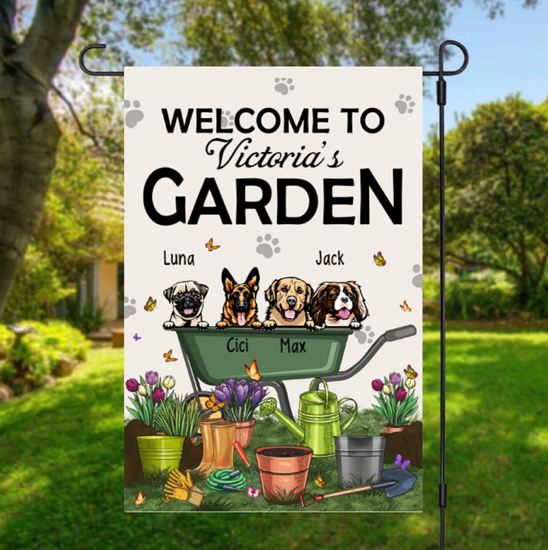Personalized Dog Flag, Dog Lover Personalized Gift, Spring Garden Flag ...