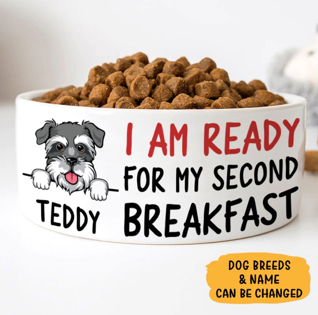 Custom Dog Bowls With Name & Breeds Design, Personalized Dog Bowl, New ...