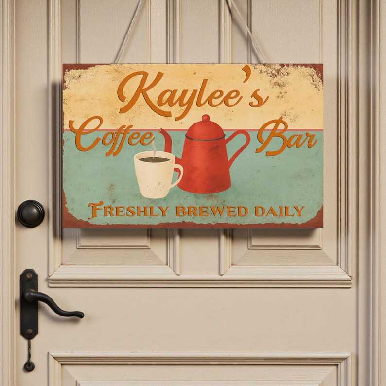 Custom Vintage Coffee Bar Sign-kitchen Sign-gifts for Home-custom Cafe ...