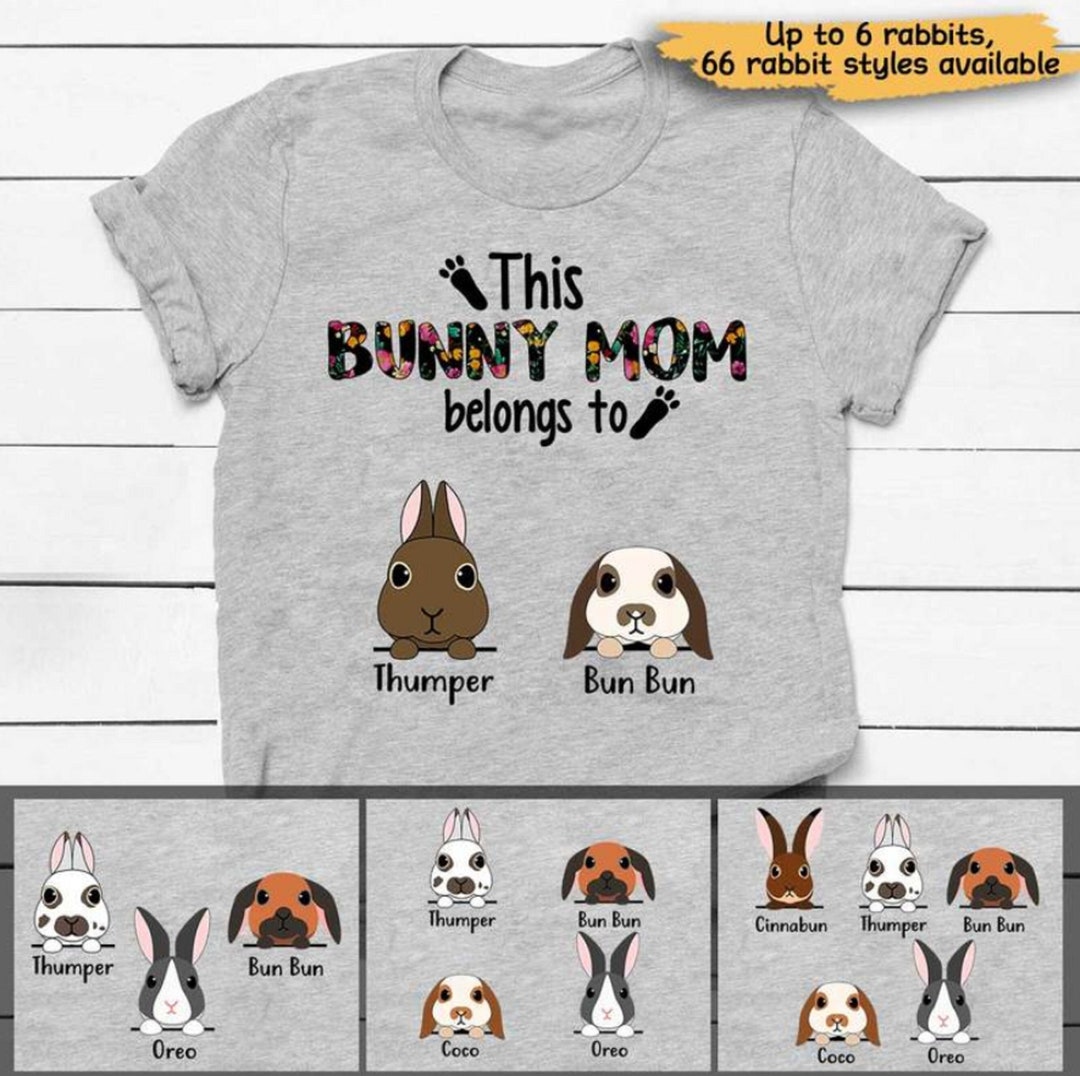 Personalized Bunny Mom Shirt, Type of Rabbits T-shirt, Funny Rabbits ...