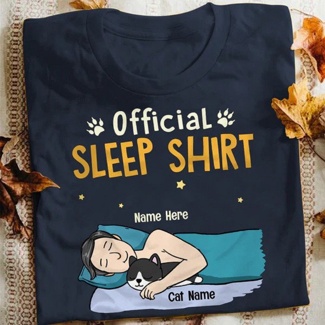 Personalized Chibi Man Cat Sleepshirt, Official Cat Sleep Shirt, Funny ...