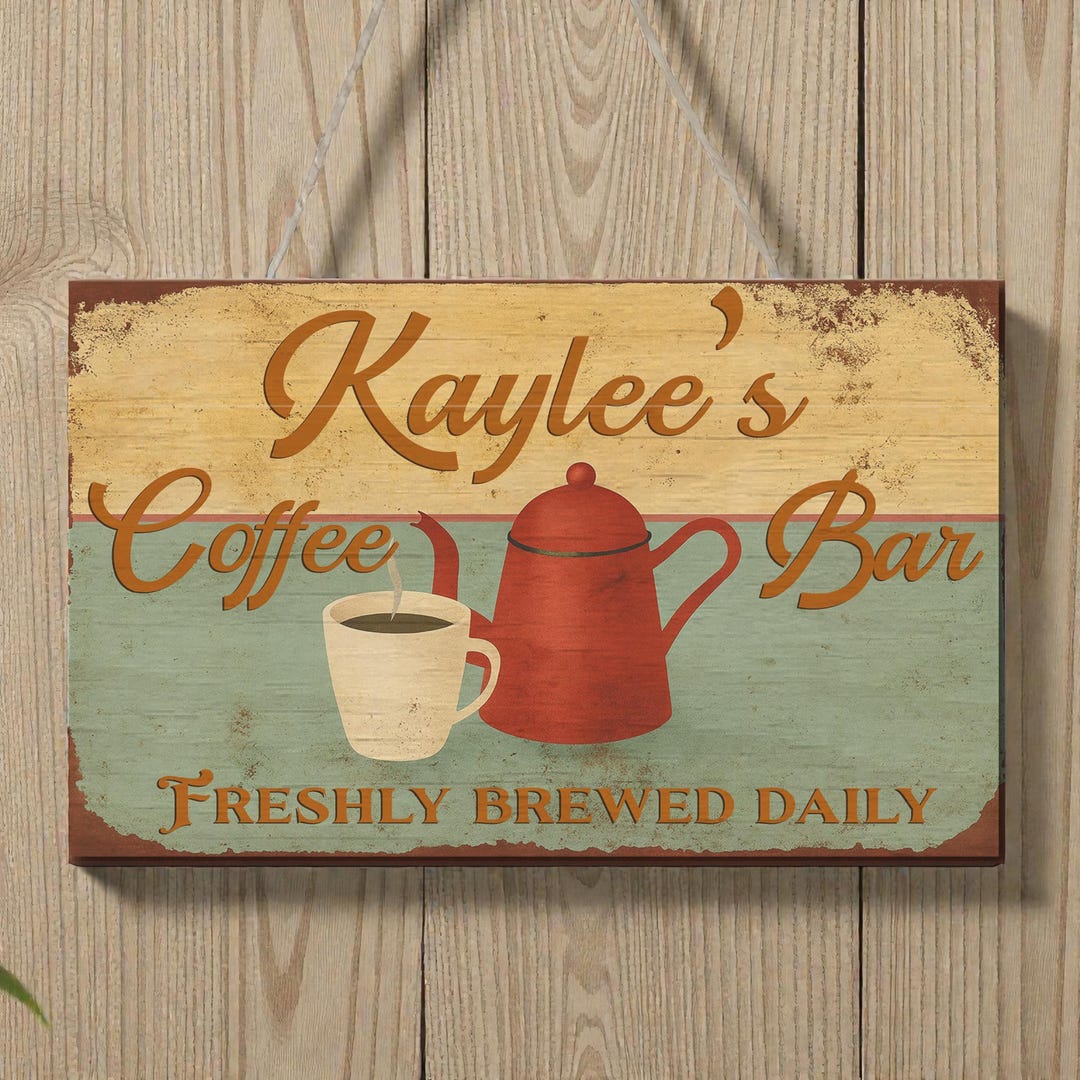 Custom Vintage Coffee Bar Sign-kitchen Sign-gifts for Home-custom Cafe ...