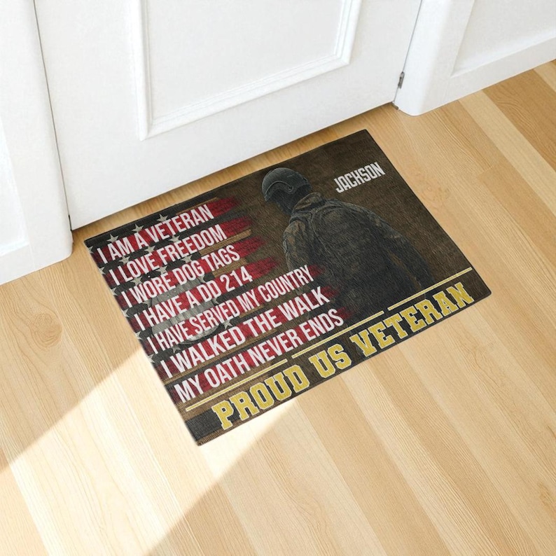 Personalized Veteran Door Mat With Name-proud Veterans Retired Gift ...