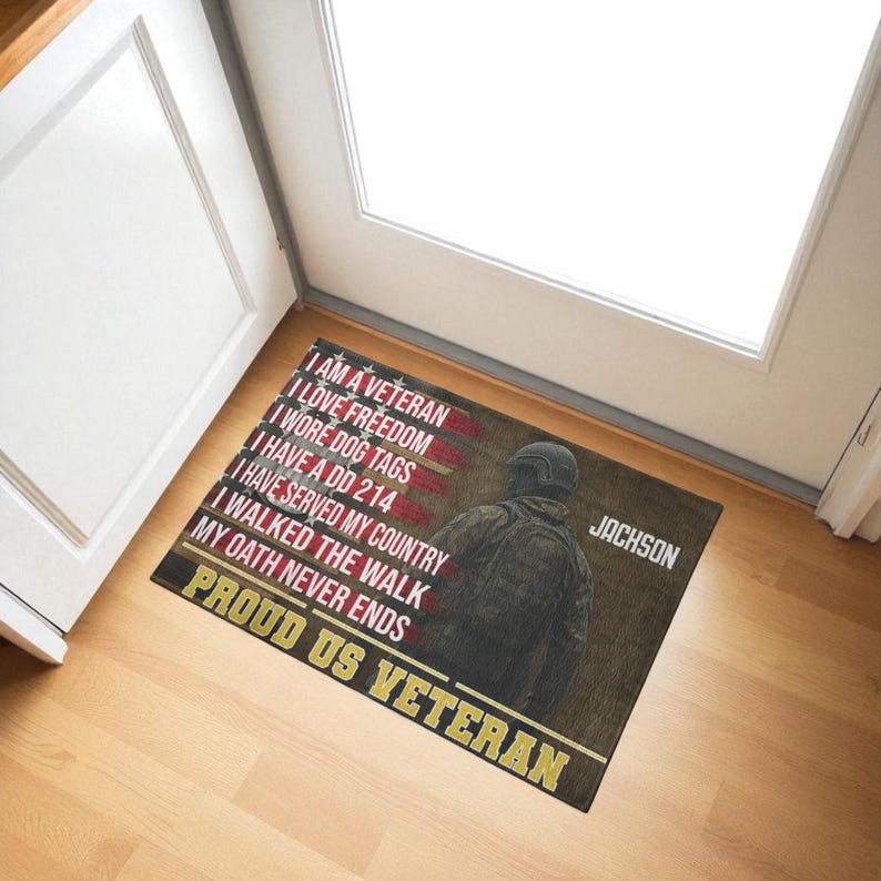 Personalized Veteran Door Mat With Name-proud Veterans Retired Gift ...