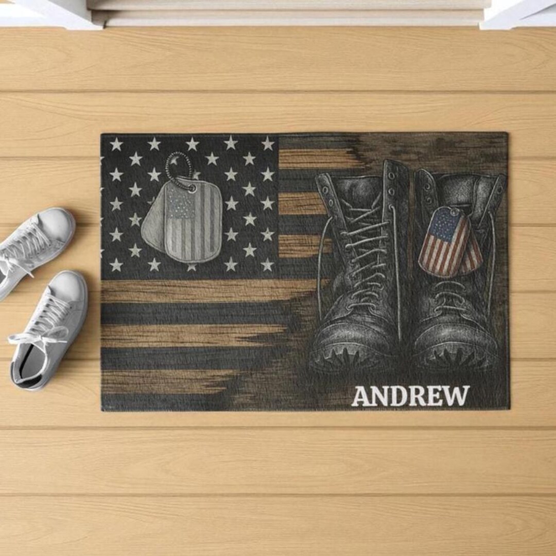 Personalized Veteran Door Mat With Name-custom Soldier Boost Military ...
