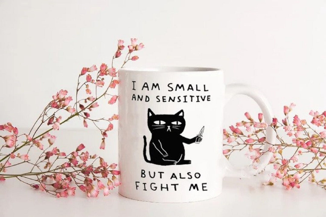 Personalized I Am Small and Sensitive but Also Fight Me Cat Mug, Cat ...